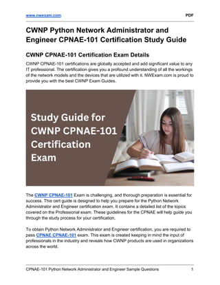 CWNP Python Network Administrator and Engineer CPNAE-101 Certification ...