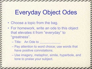 Cw odes | PPT | Poetry | Books and Literature