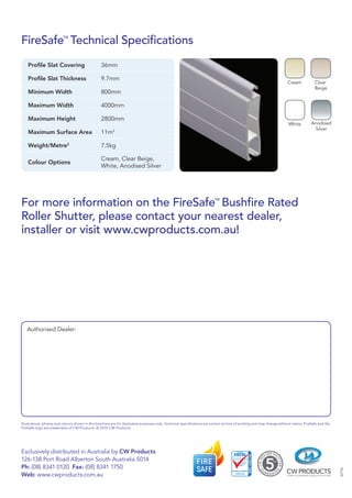 Bushfire Roller Shutters | PDF
