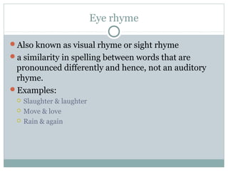 Cw poetry rhyme | PPT