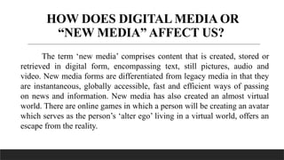 CW ppt 6 MEDIA & culture in the contemporary world and its impacts to ...