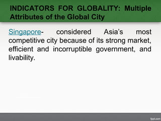 CW ppt 9 Global City.ppt a study on the global cities | PPT