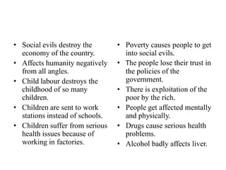 Social Evils - Presentation Slides - By Rehan Butt | PDF