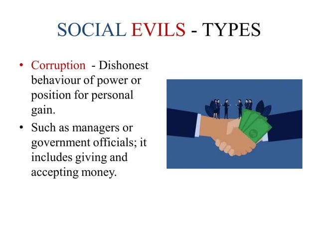 Social Evils - Presentation Slides - By Rehan Butt | PDF