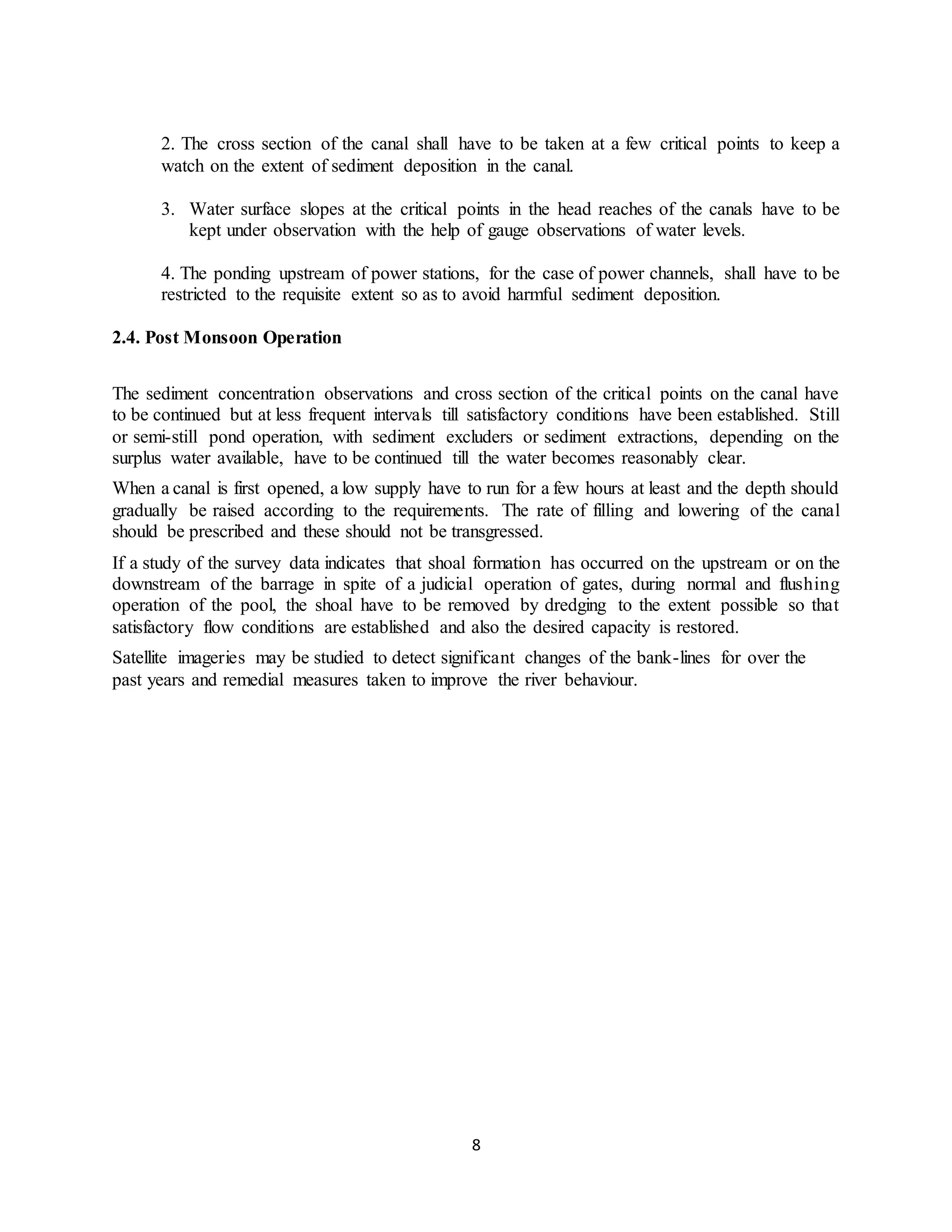 Barrage Gate Operation Rules and Silt Control Devices Report | DOCX