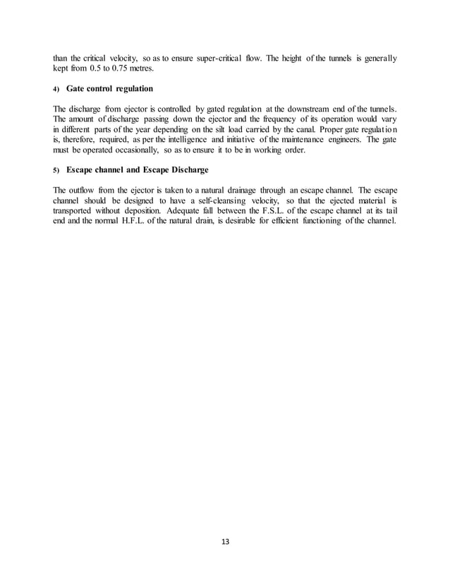 Barrage Gate Operation Rules and Silt Control Devices Report | DOCX ...