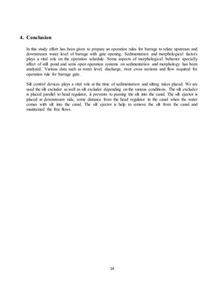 Barrage Gate Operation Rules and Silt Control Devices Report | PDF