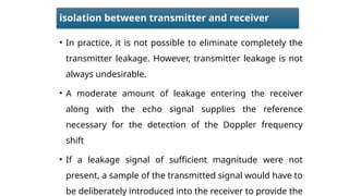 Continuous wave radar and its details for application | PPTX