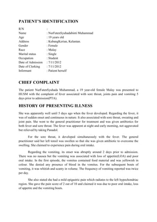 Clinical Case Write Up Sample | DOCX