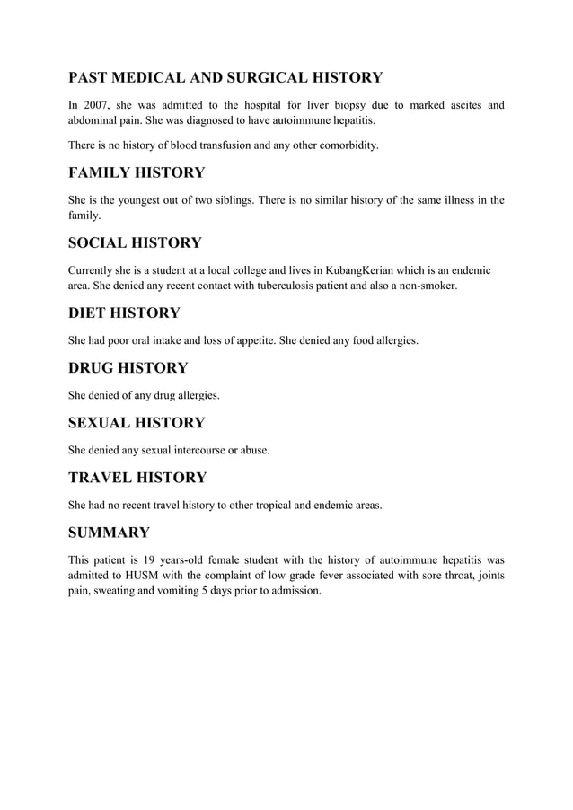 Clinical Case Write Up Sample | DOCX