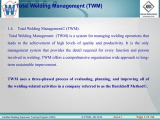 Cws a.1 - management systems for the welding supervisor - le huy cam | PPT