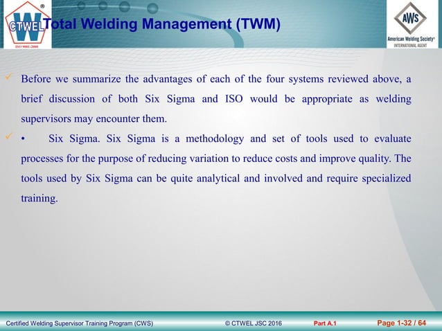 Cws a.1 - management systems for the welding supervisor - le huy cam ...