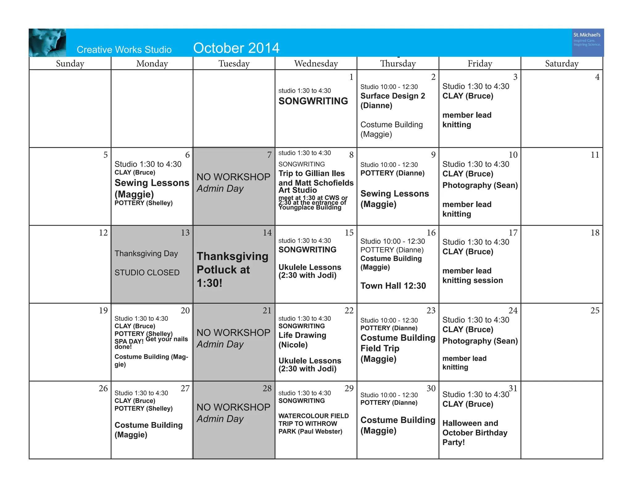 CWS October Program Calendar | PPT