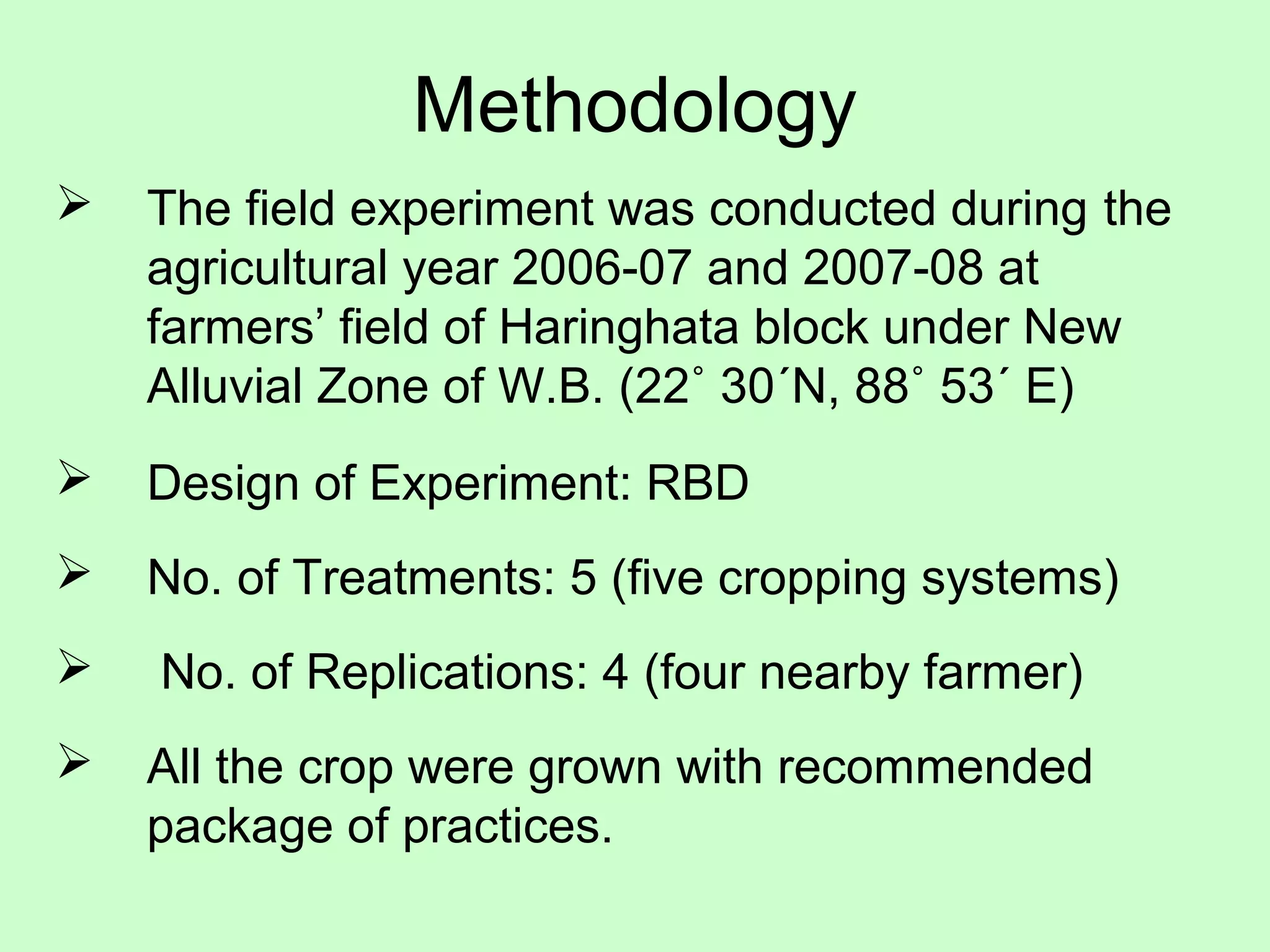 Diversification of rice-based cropping system and their impact on ...