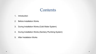 cold water sanitary plumbing system requirement design for renovation ...