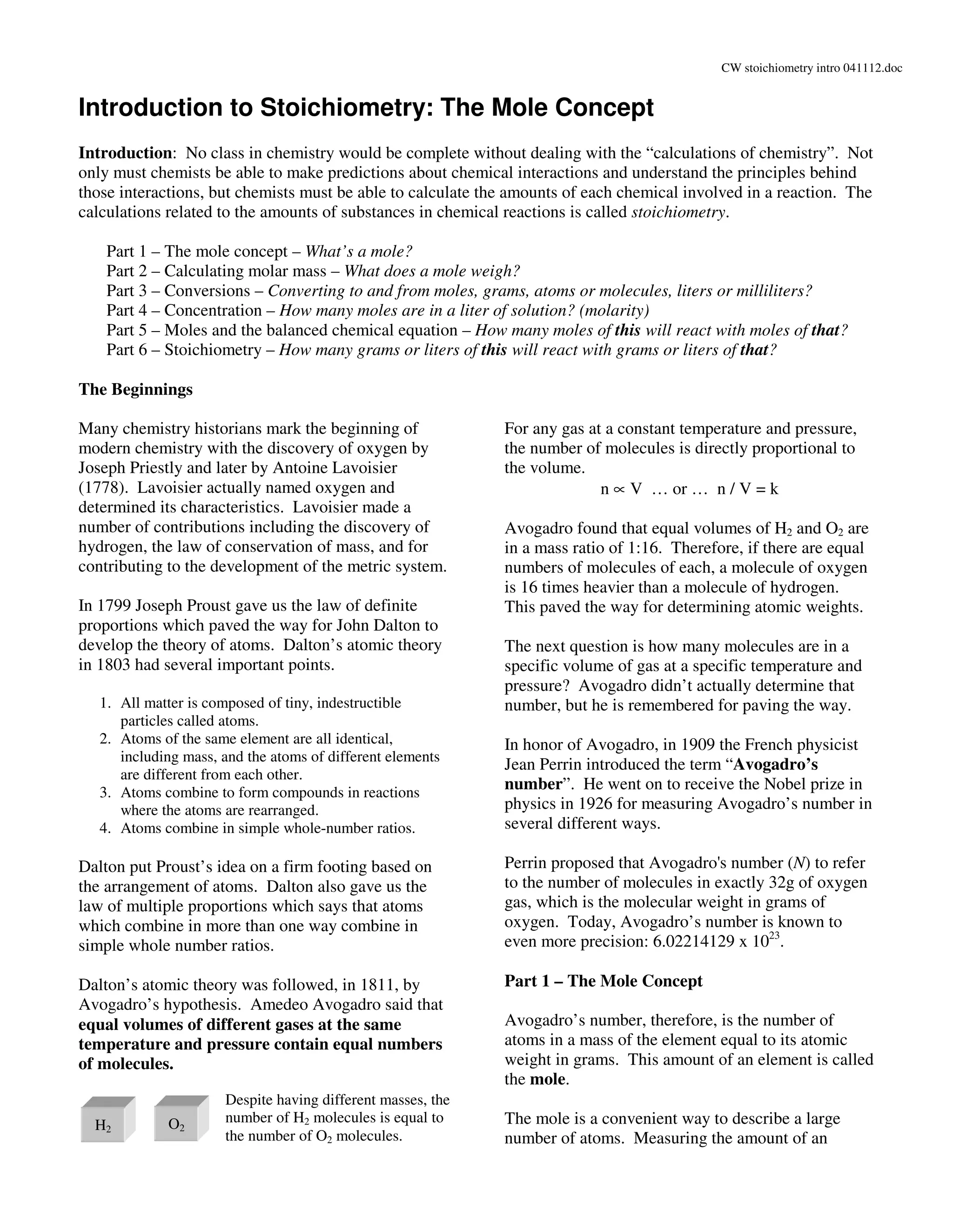 Cw stoichiometry intro 041112 | PDF | Chemistry | Science