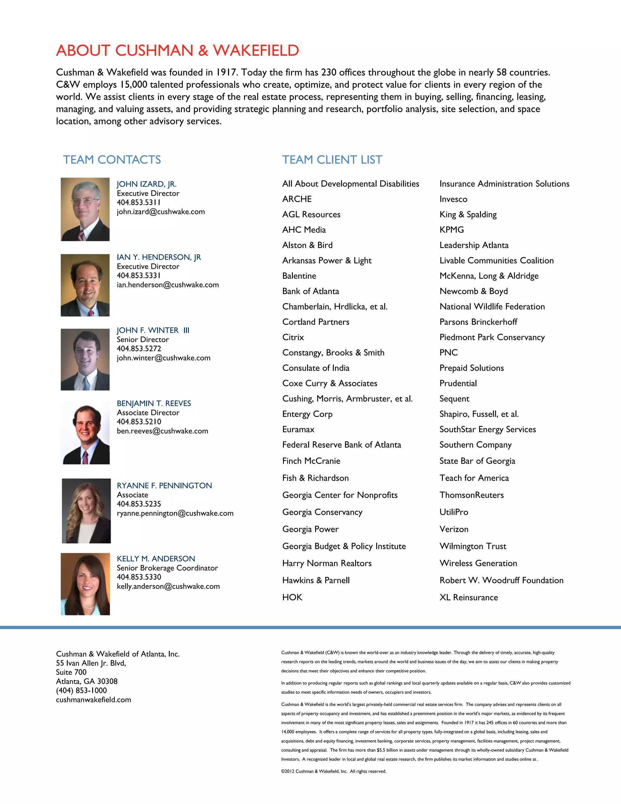 C&W Team Brochure | PDF