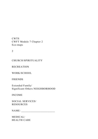CWTS CWFT Module 7 Chapter 2 Eco-maps 1 ECO-MAPS .docx | Spirituality ...