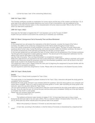 Cwv 101 all weeks dq and assignments – entire course | PDF