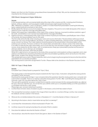 Cwv 101 all weeks dq and assignments – entire course | DOCX