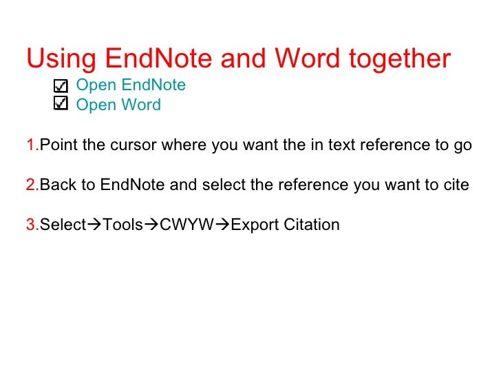 How To Use Endnote Cite While You Write Jamdax How To Use Endnote Cite While You Write Jamdax