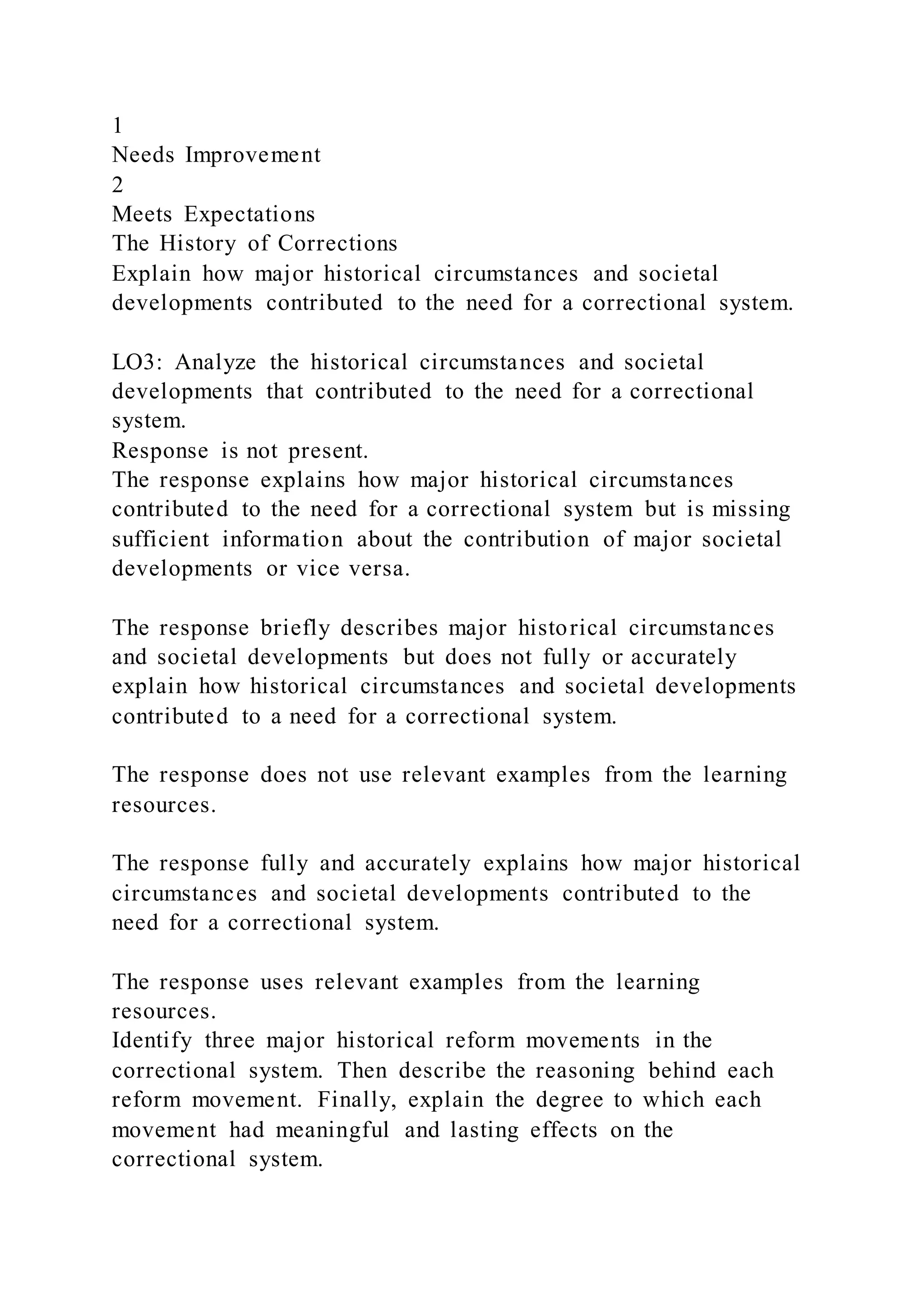 CX3001 The History and Evolution of Corrections Systems An | DOCX