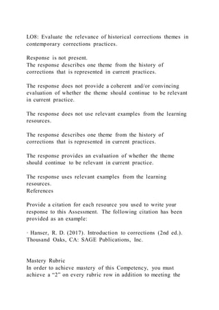 CX3001 The History and Evolution of Corrections Systems An | DOCX ...