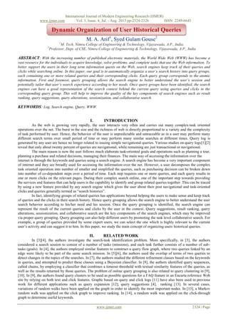 Dynamic Organization of User Historical Queries | PDF