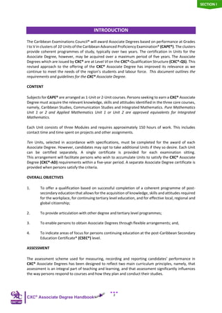 CXC-AD Associate Degree Handbook (Revised) | PDF
