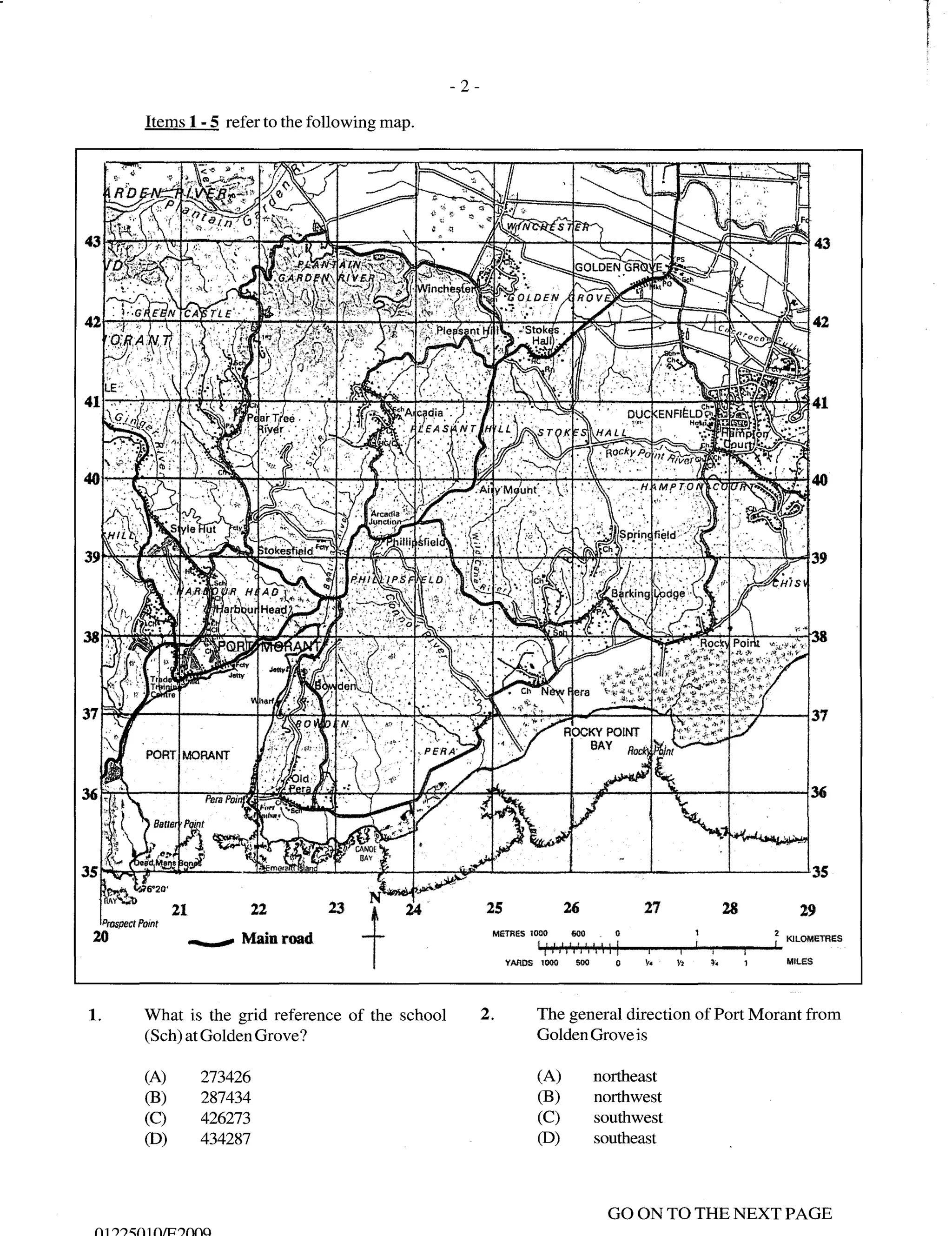 CSEC GEOGRAPHY 2009 multiple choice past paper | PDF