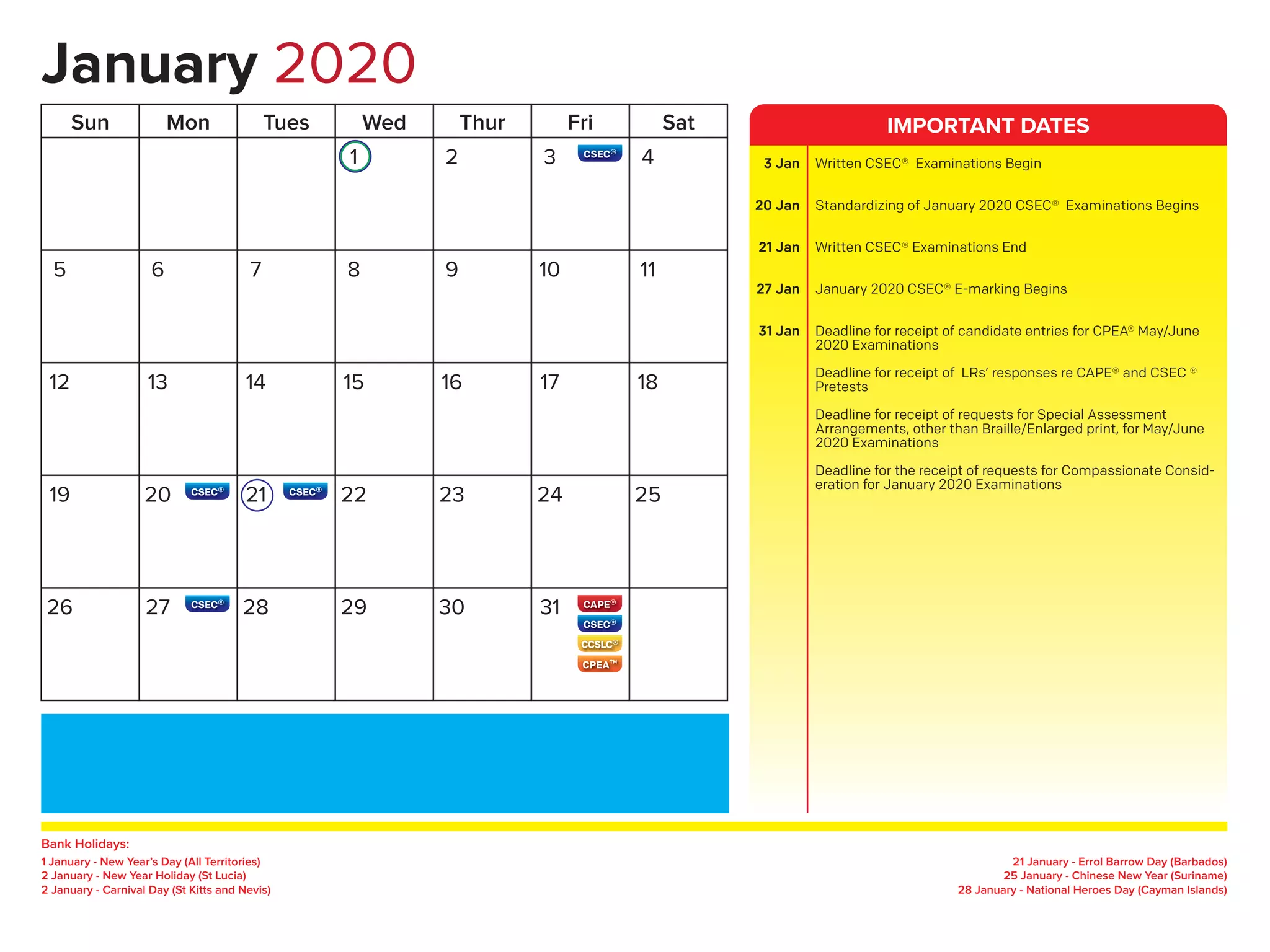 CXC 2020 Planner | PPT