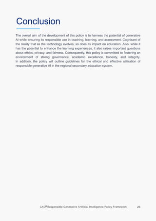 CXC® Responsible Generative Artificial Intelligence Policy Framework | PDF