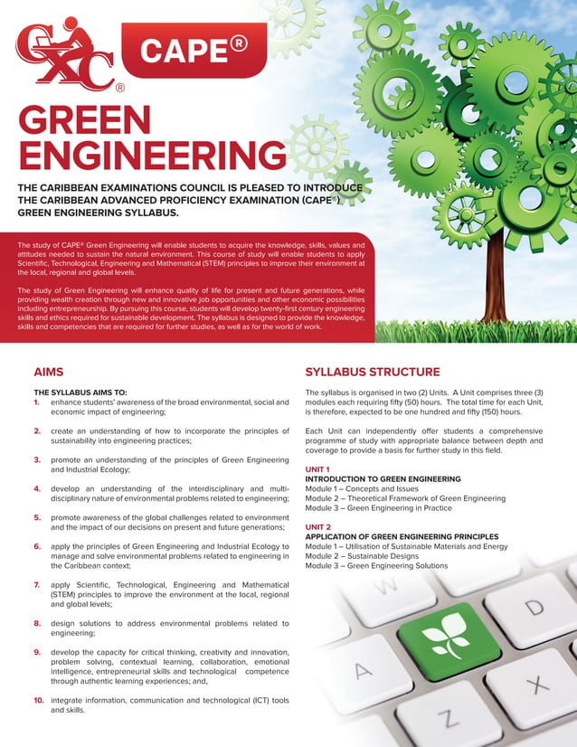 CAPE Green Engineering | PDF