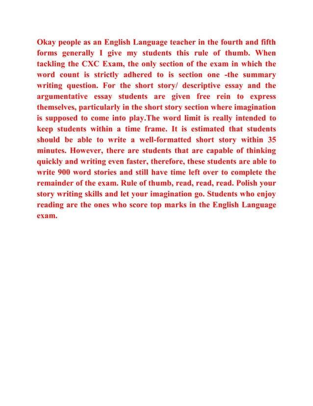 Cxc csec english a exam | PDF