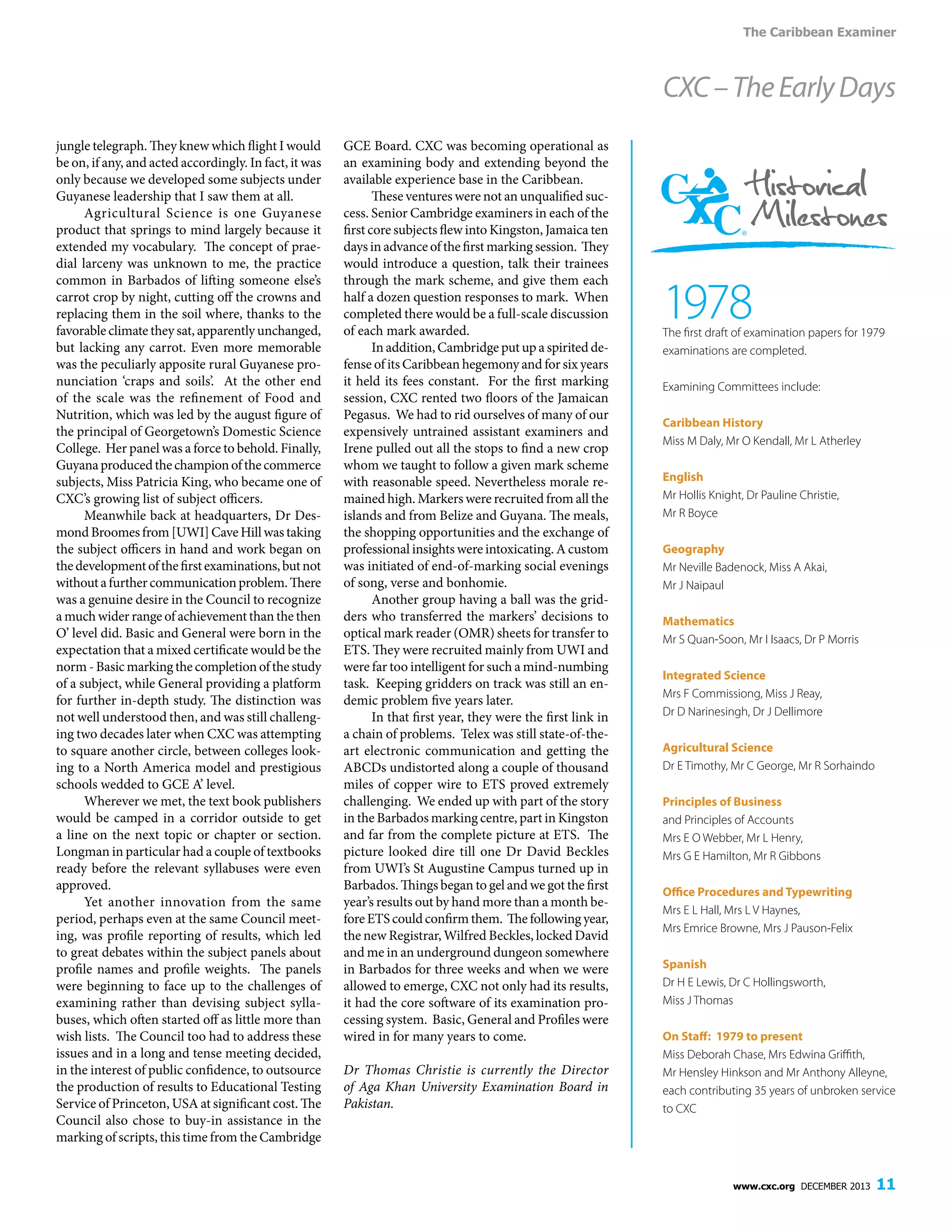 The Caribbean Examiner - The History of CXC | PDF