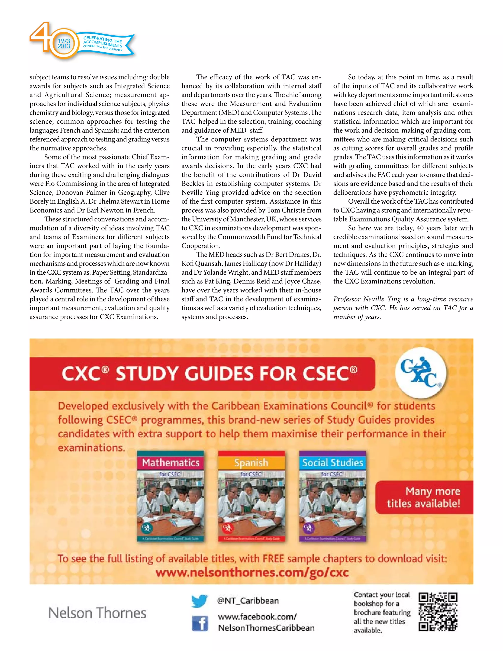 The Caribbean Examiner - The History of CXC | PDF