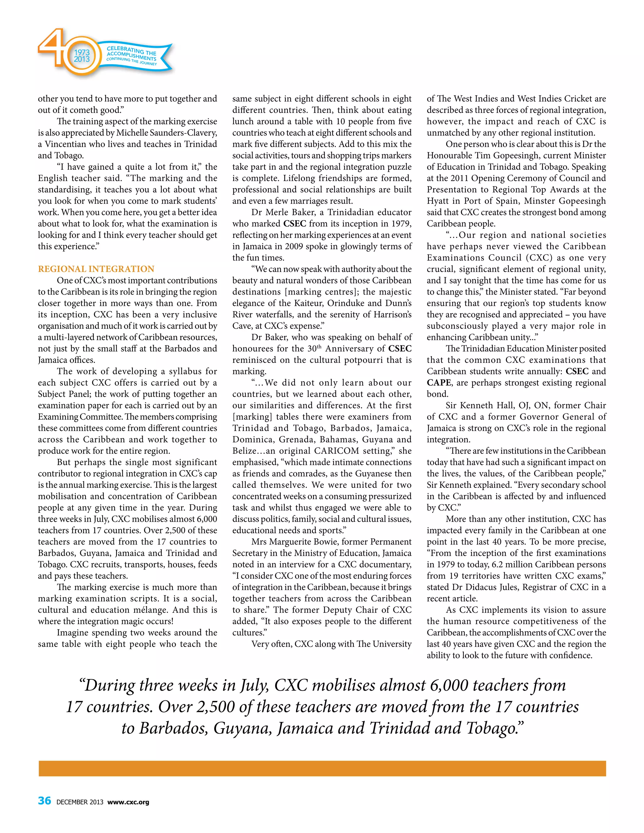 The Caribbean Examiner - The History of CXC | PDF