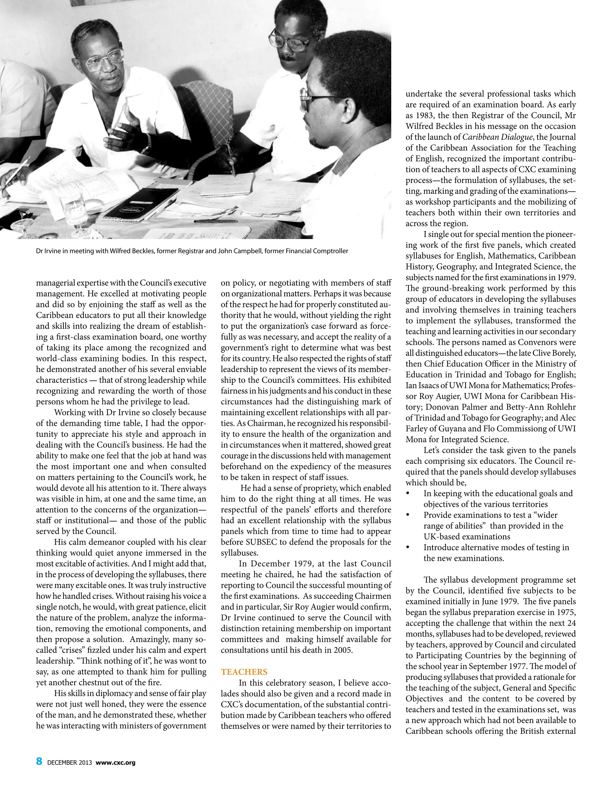 The Caribbean Examiner - The History of CXC | PDF