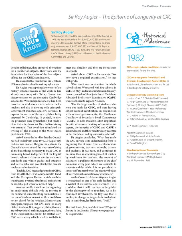 The Caribbean Examiner - The History of CXC | PDF