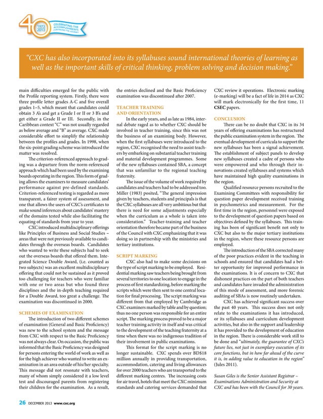 The Caribbean Examiner - The History of CXC | PDF