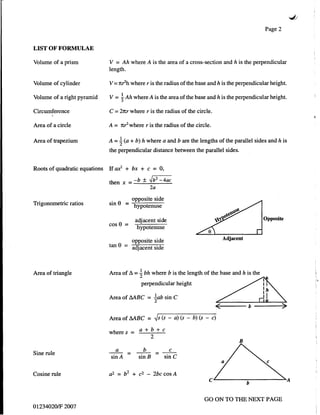 Cxc mathematics june_07_p2 | PDF