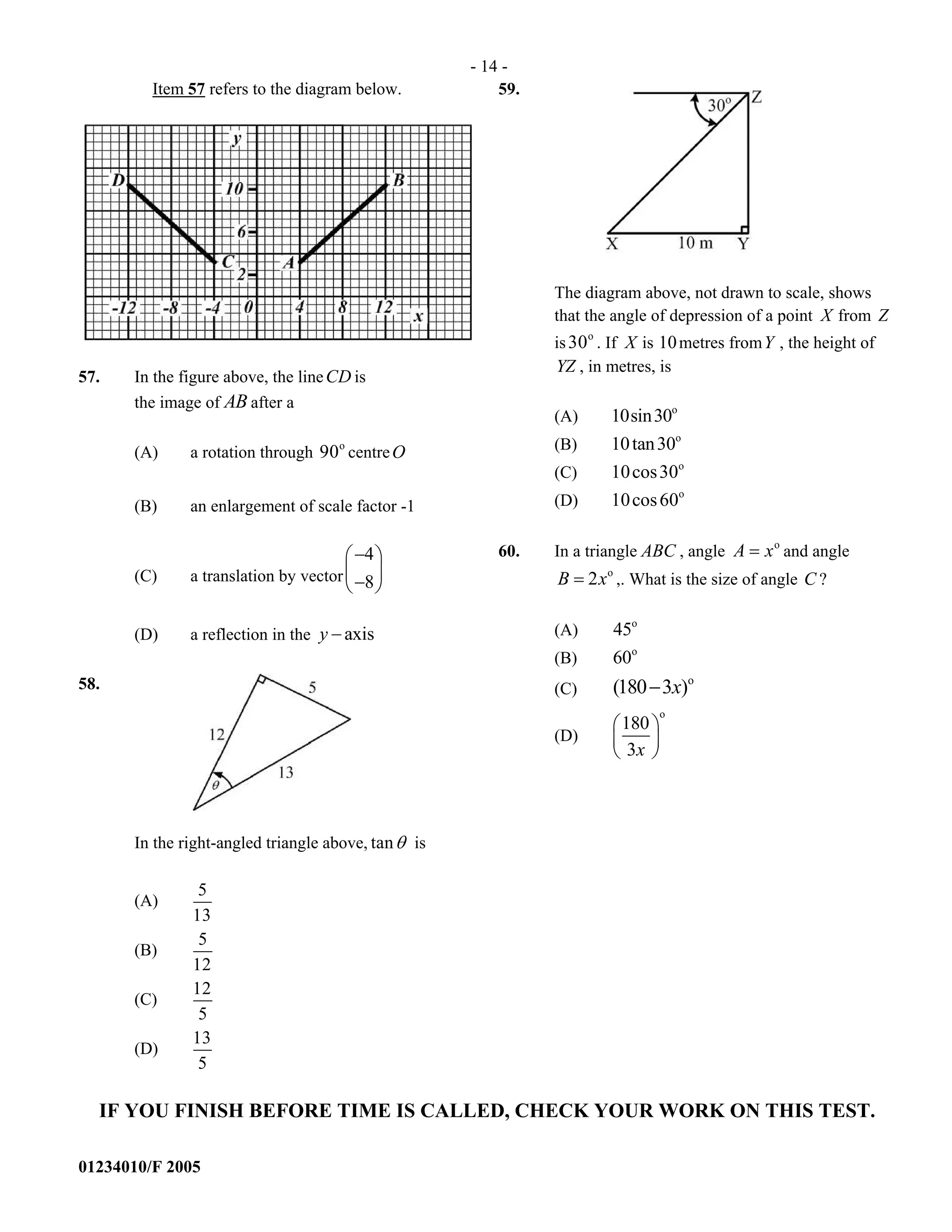 CXC MATHEMATICS MULTIPLE CHOICE | PDF