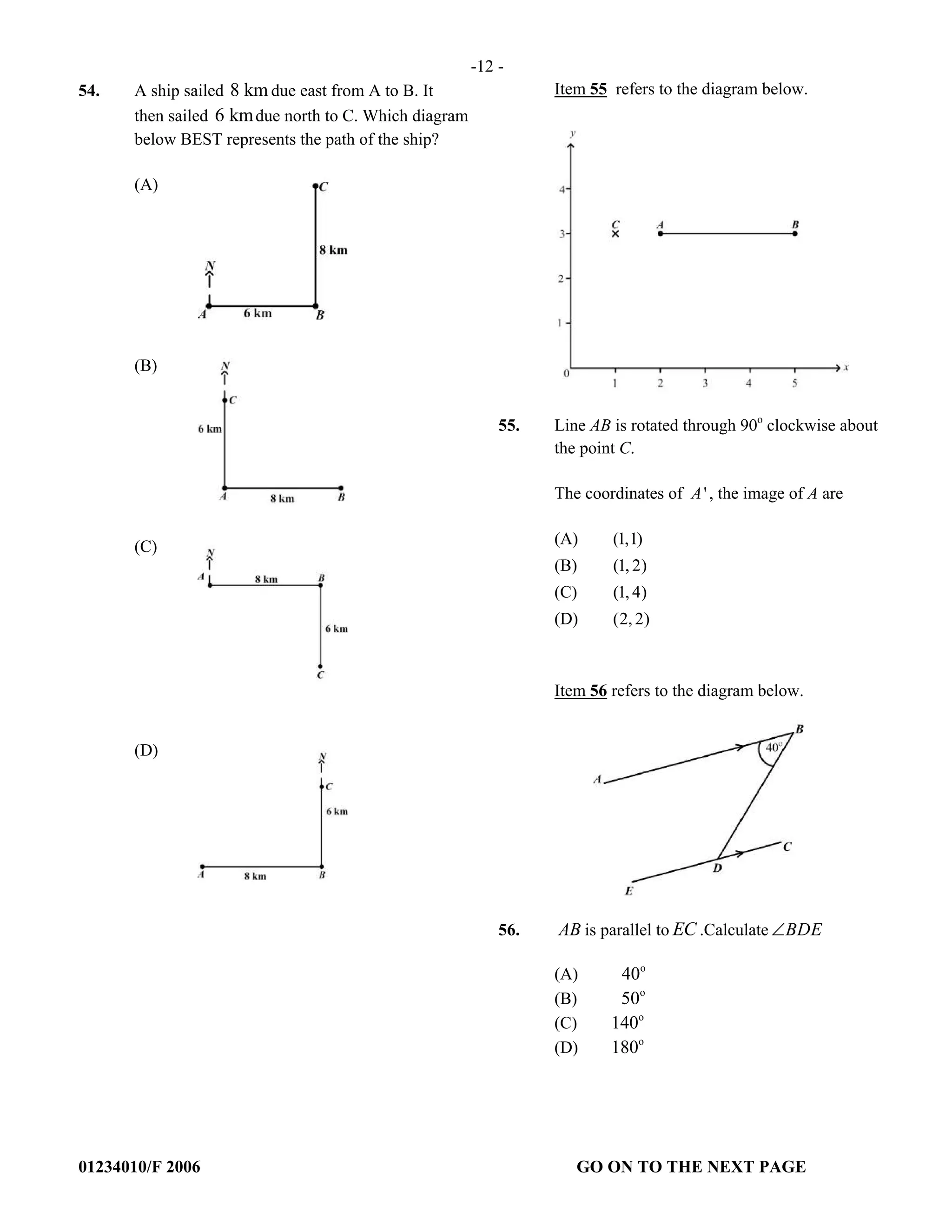 CXC MATHEMATICS MULTIPLE CHOICE | PDF