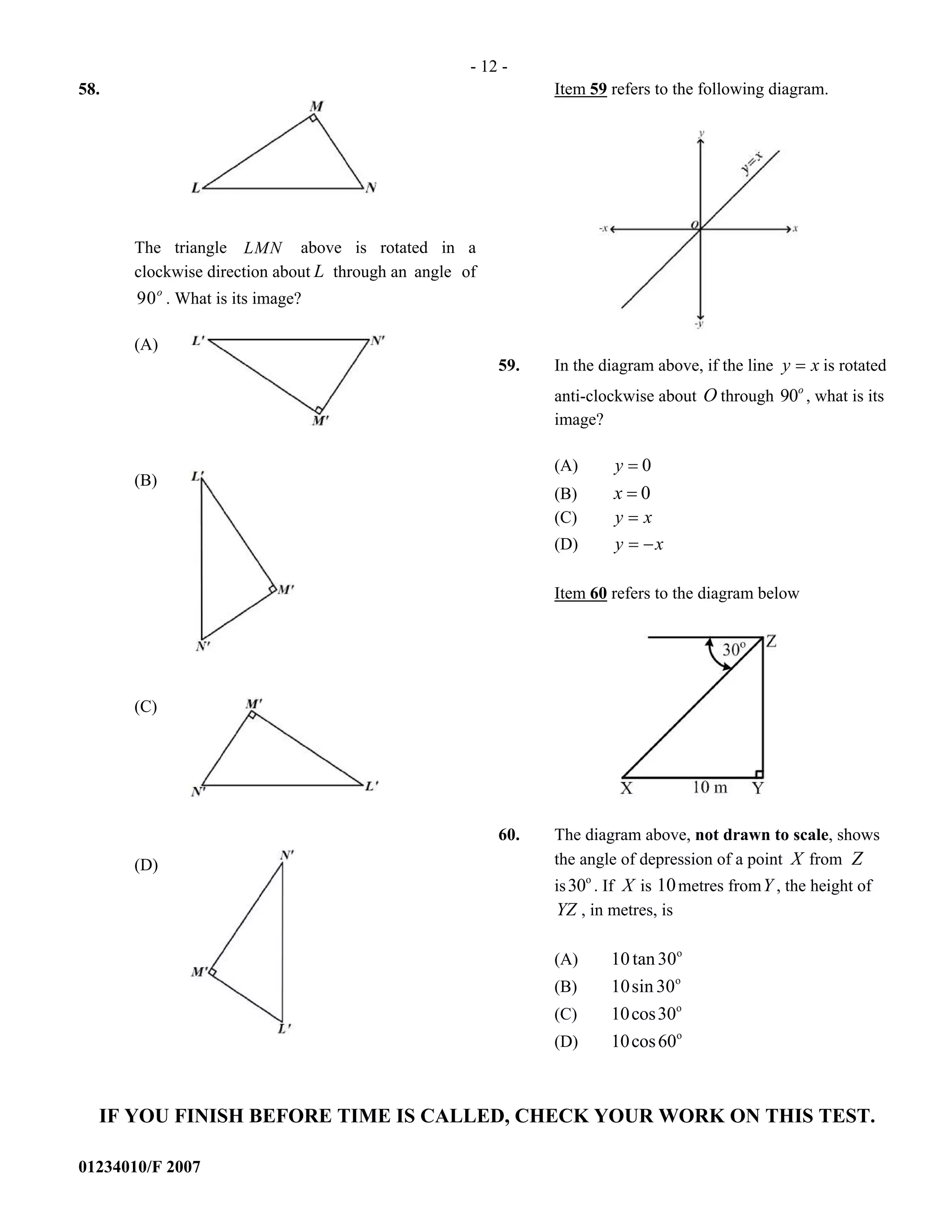 CXC MATHEMATICS MULTIPLE CHOICE | PDF