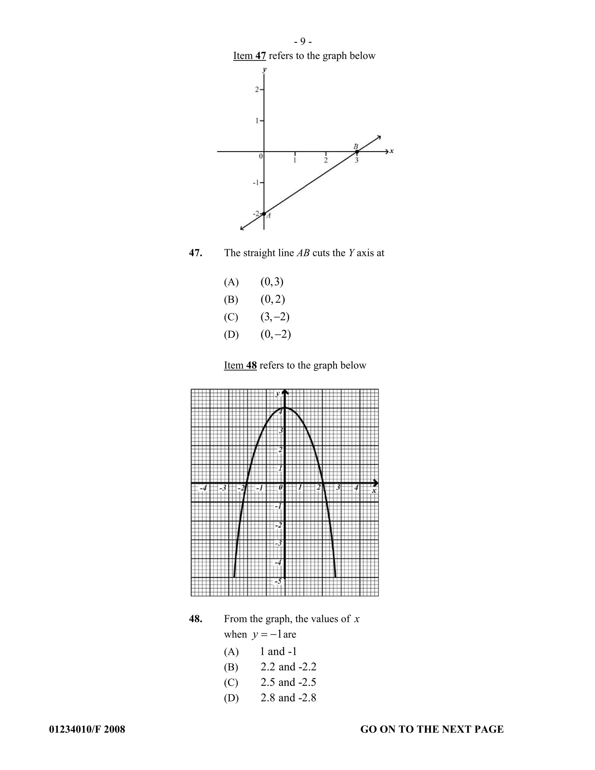 CXC MATHEMATICS MULTIPLE CHOICE | PDF