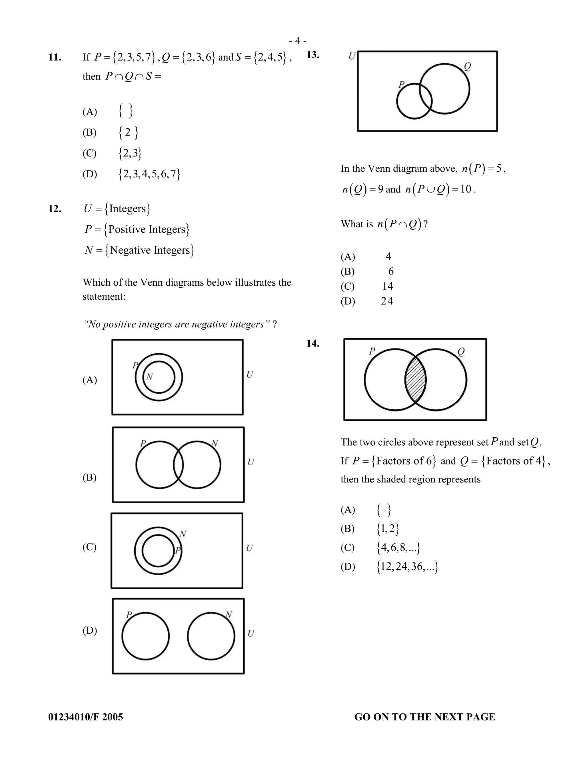 CXC MATHEMATICS MULTIPLE CHOICE | PDF