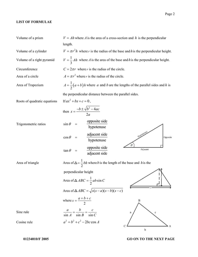 CXC MATHEMATICS MULTIPLE CHOICE | PDF