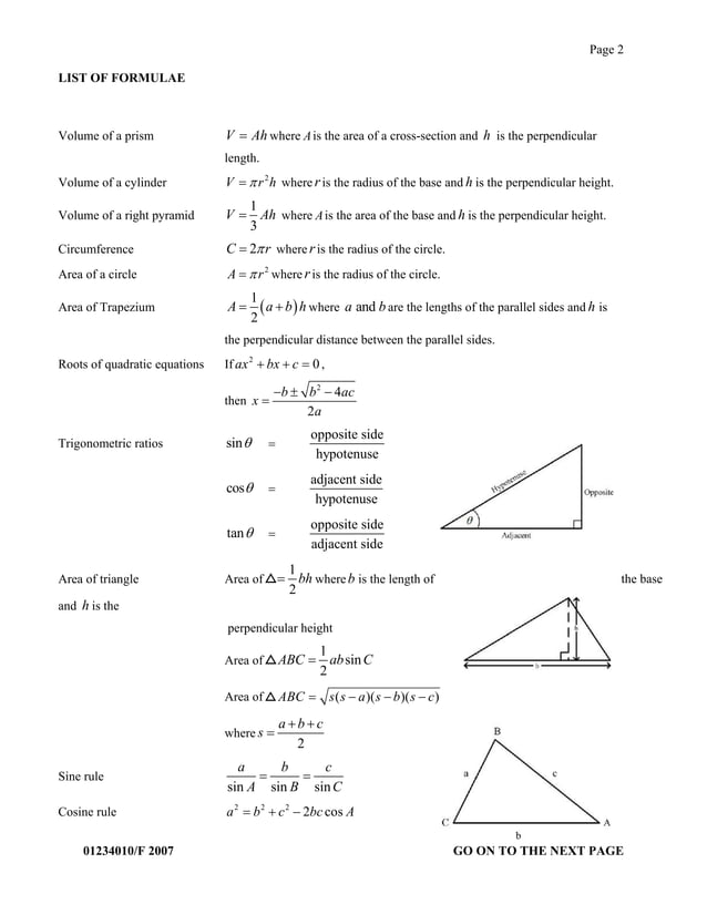 CXC MATHEMATICS MULTIPLE CHOICE | PDF