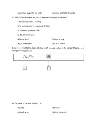 CXC CSEC Information Technology Multiple Choice Questions | DOCX