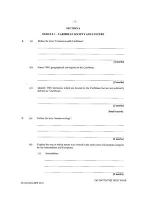 Cxc paper 01 2011 | DOCX